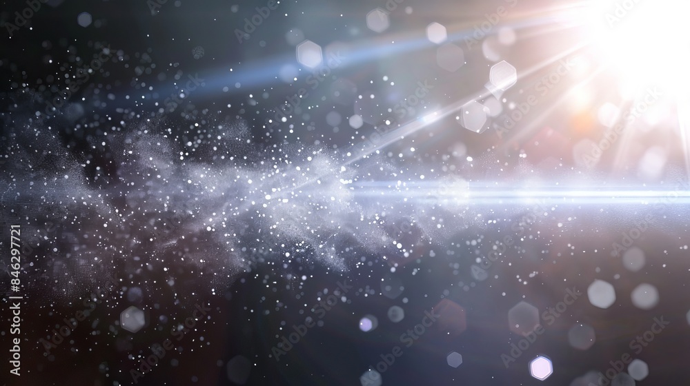 Real backlit dust particles floating with authentic lens flare effects ...