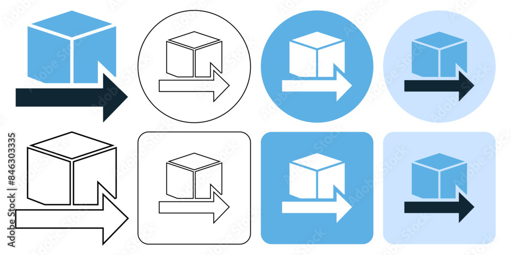 Distribution, Box, arrow, factory warehouse delivery send products ...
