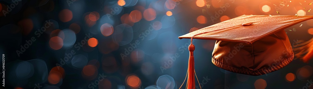 A visually striking image of a personalized graduation cap, featuring a ...