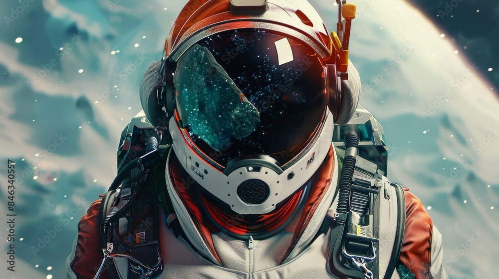 Skydiver with jet thrusters theme front view highlighting advanced gear ...