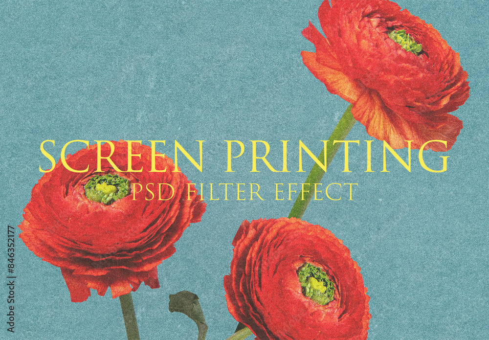 Screen Printing Filter Photo Effect Stock Template | Adobe Stock