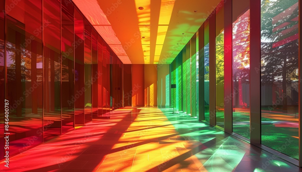 Public art installations and light displays themed around the colors of ...
