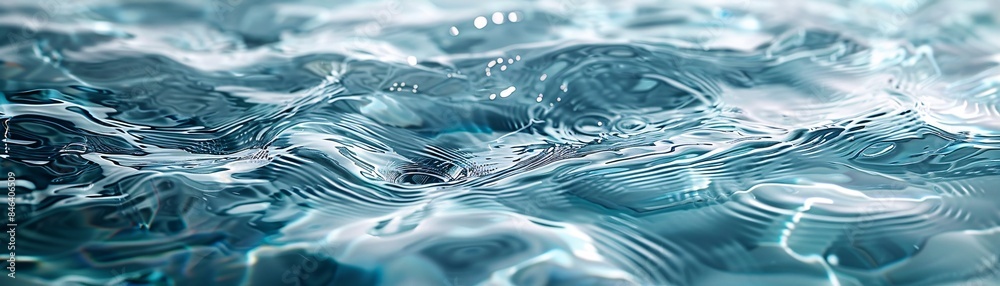 Realistic water surface overlay, detailed ripples and caustic light ...