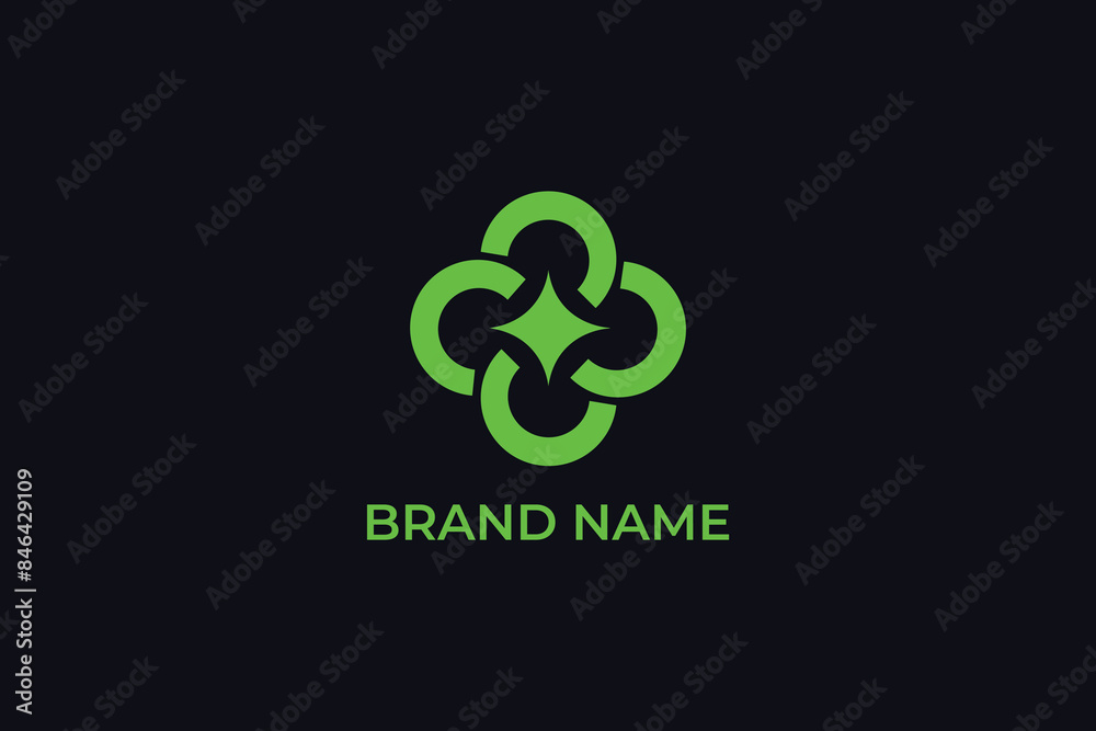 letter C and star logo, flower and western star logo, letter C chain ...