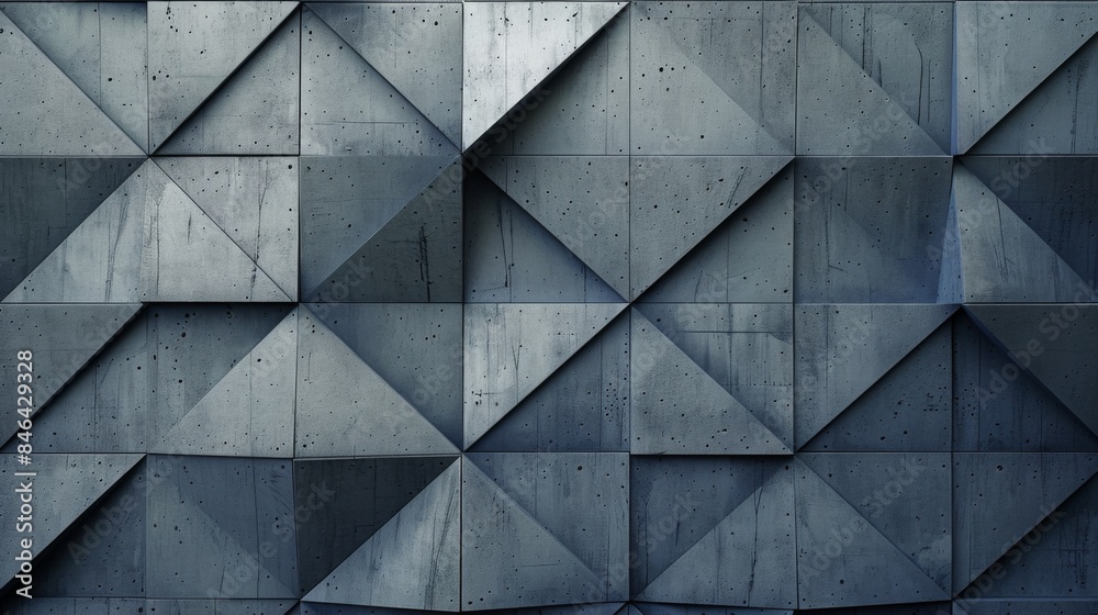 Abstract Geometric Concrete Wall Pattern. The image shows a detailed ...