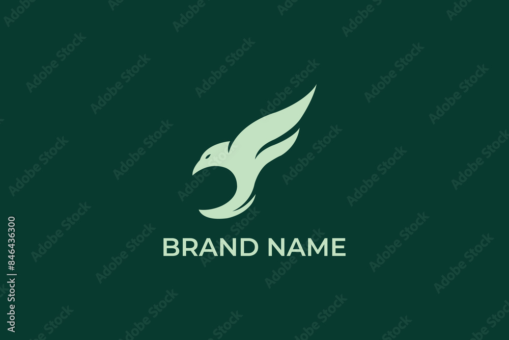 flying bird iconic logo, flying hawk bird logo, falcon logo, fire and ...