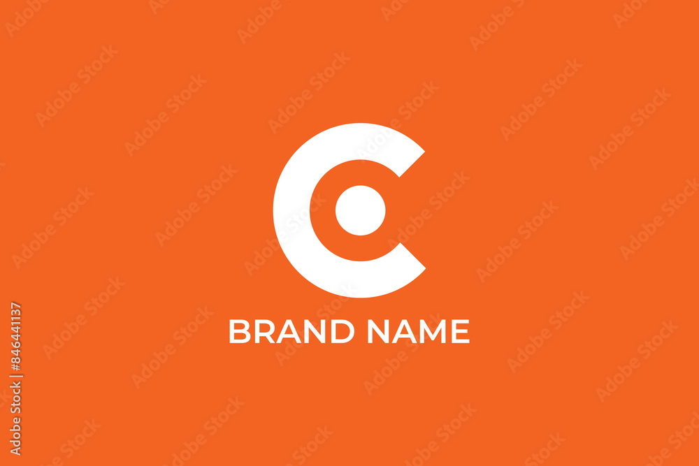 initial C letter iconic modern logo, letter C and dot logo, letter C ...