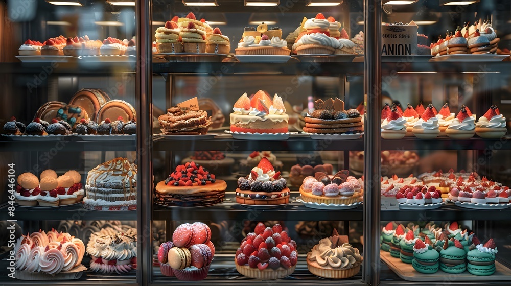 The glass display case in front with many different types and sizes of ...