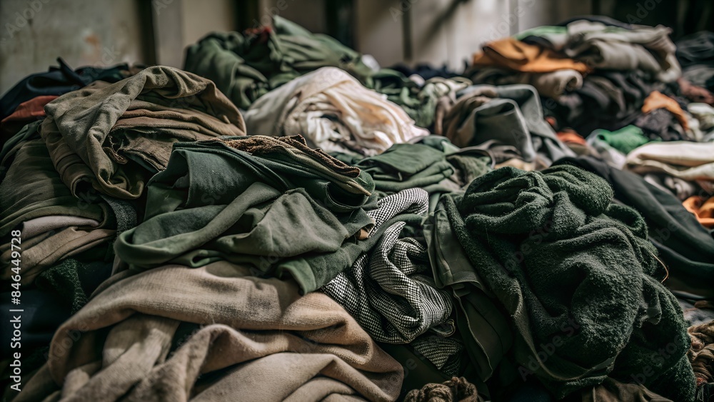 Pile of Old Used Clothing and Textiles: Fast Fashion and Clothing ...