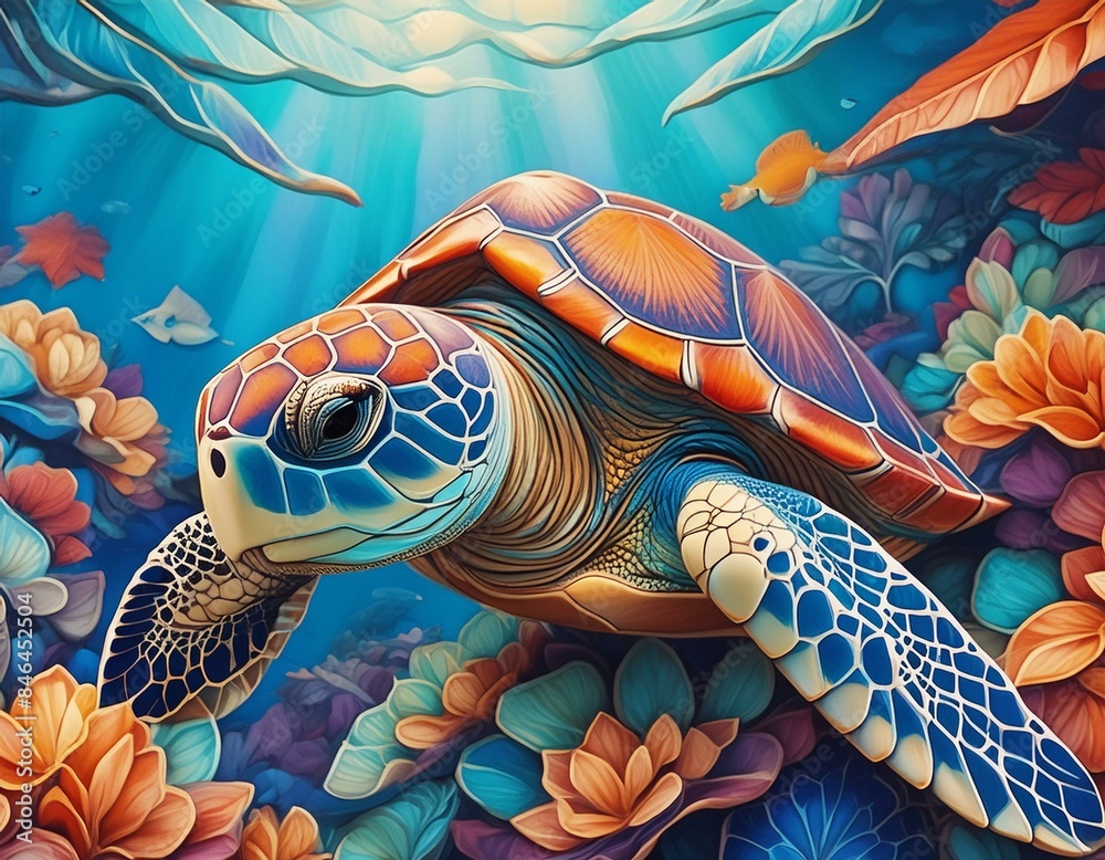 Dive into the beauty of the ocean with realistic sea turtle shell ...