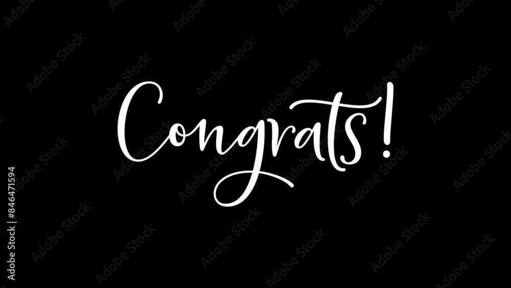 Congratulations greeting text animation animated lettering isolated on ...