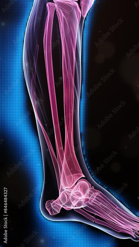 x-ray image of a muscular leg with highlighted quadriceps femoris group ...