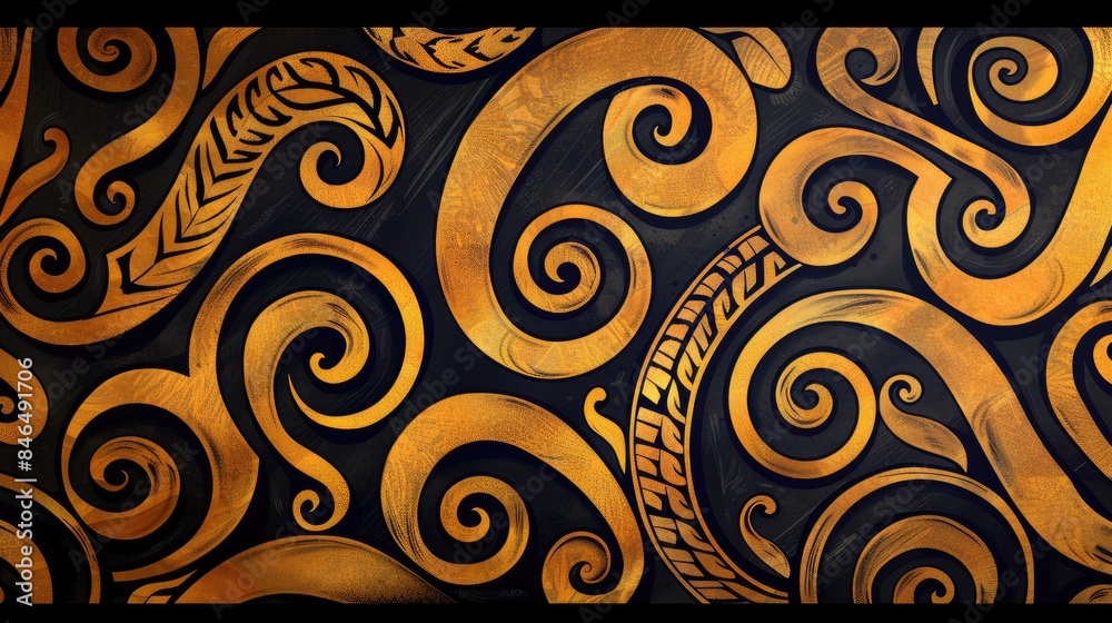 concept art of maori toi patterns on a blank background, isolated ...
