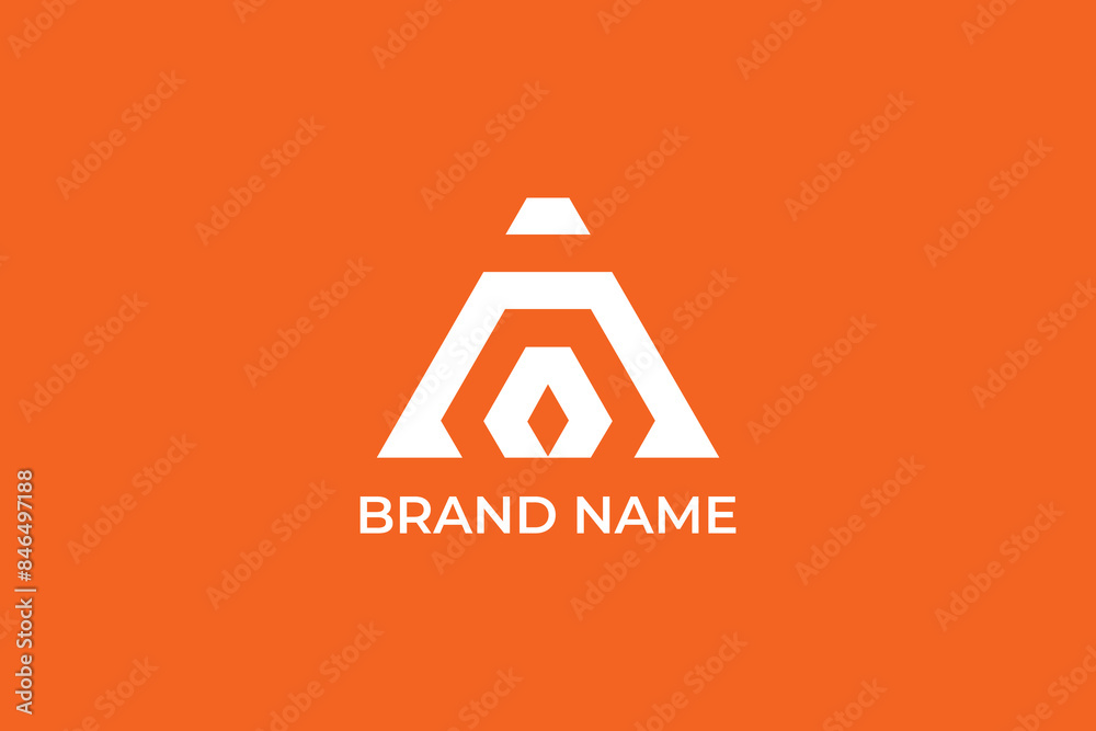 A letter iconic geometric logo, letter A jet logo, letter A launching ...