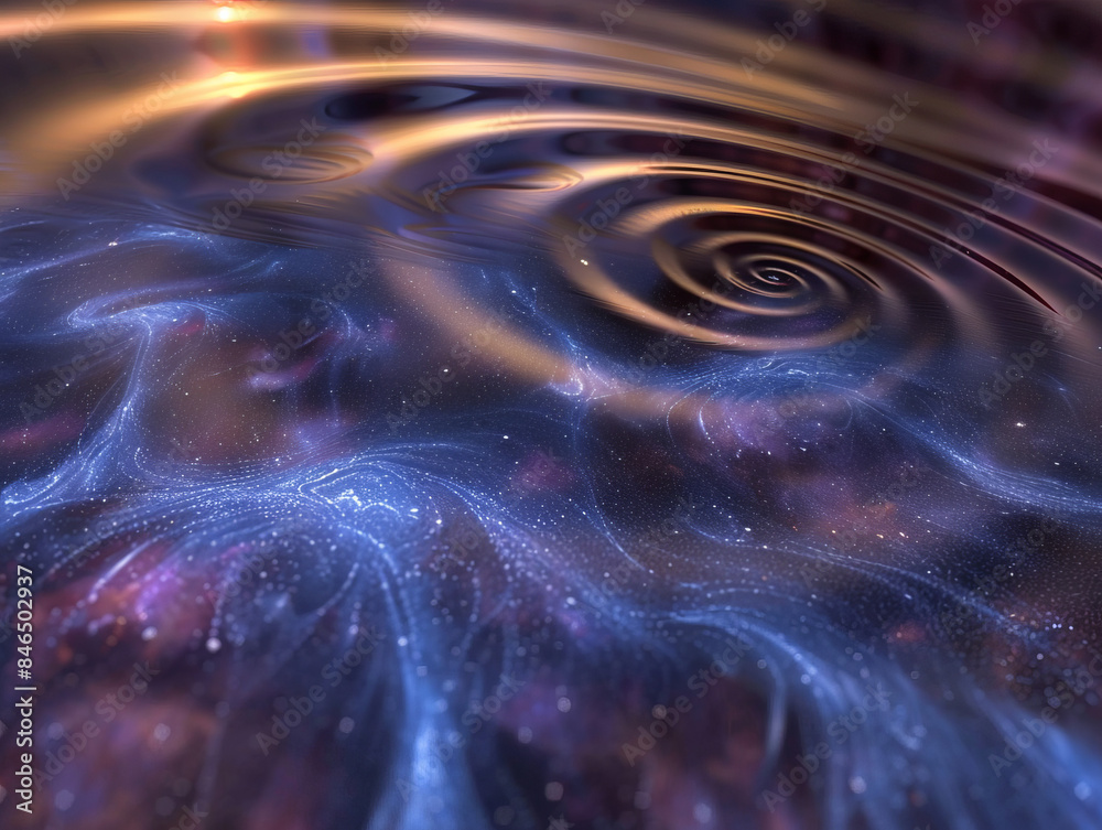 Colorful abstract background with contoured spacetime vortex spiral and ...