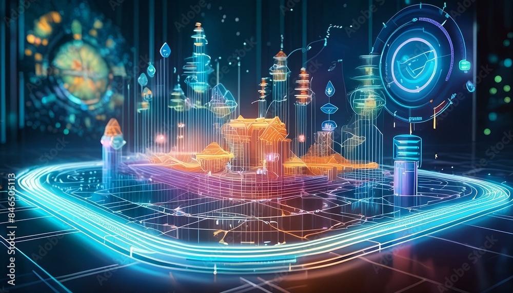 Holographic timelines projecting the life cycle of products and ...