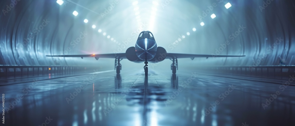 Aerodynamics and Wind Tunnels close up, focus on, copy space Smooth ...