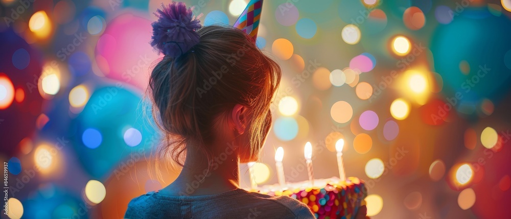 Birthday Parties close up, focus on, copy space Festive, vibrant colors ...