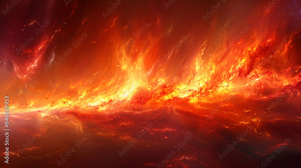 Large flame erupting from a volcano Stock Photo | Adobe Stock