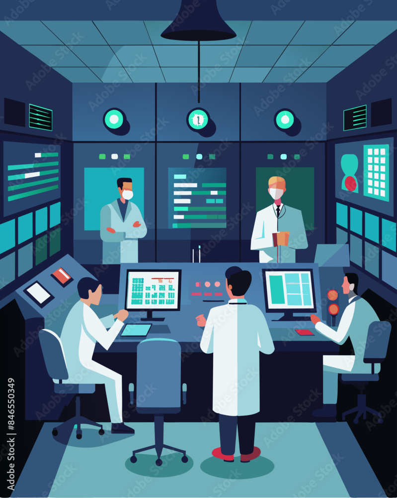 Inside a dimly lit control room operators monitor and adjust the ...