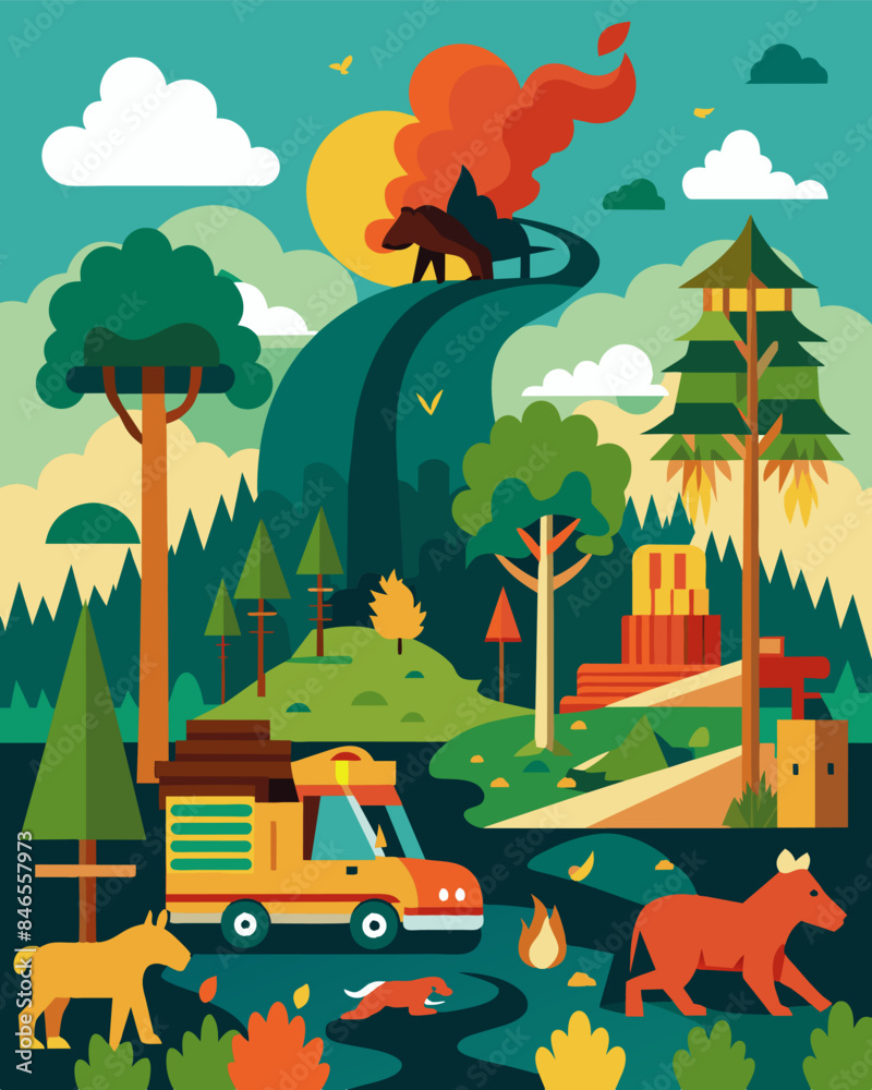 Illegal logging practices in a protected national park destroying rare ...