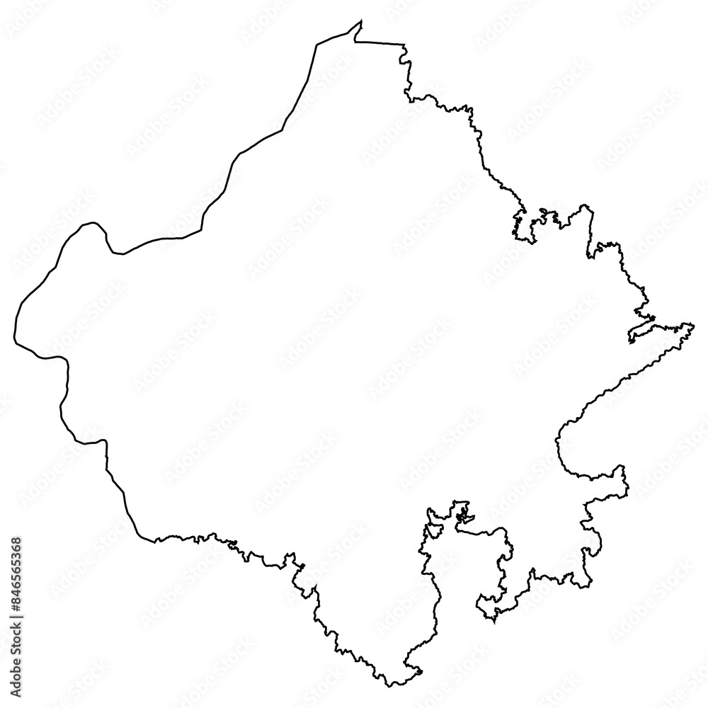 Rajasthan map outline isolated on transparent background. Stock ...