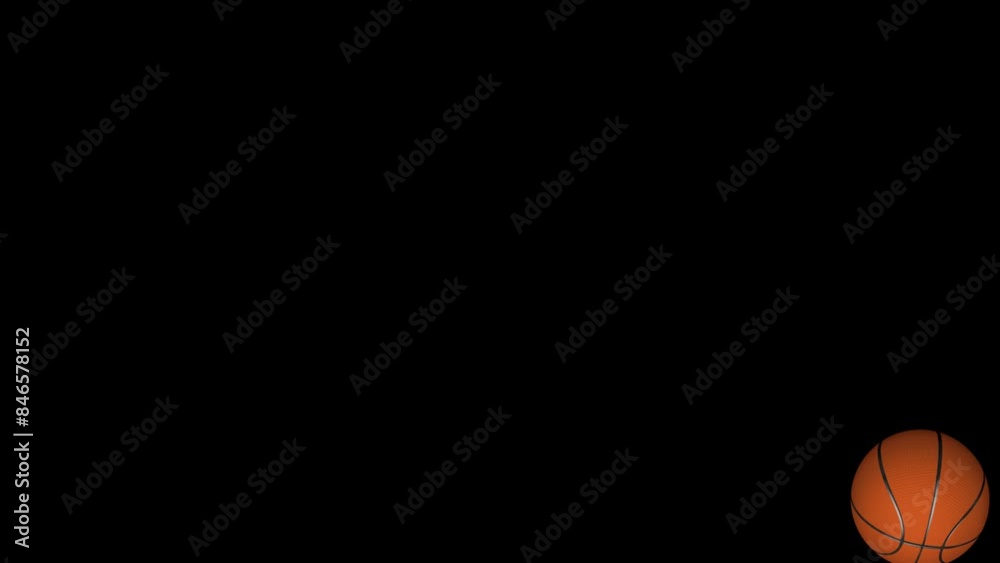 Basketball flying after a shot and bouncing off the bottom of the ...