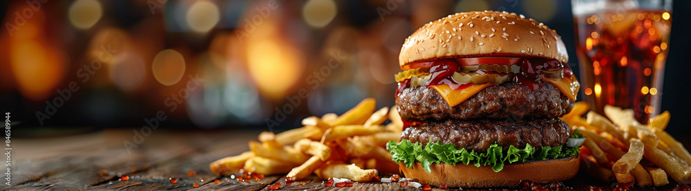 Burger, fast food, created with Generative AI technology Stock Photo ...