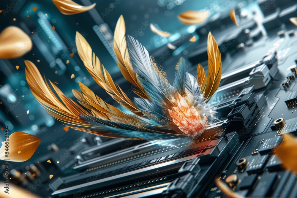 Explosive AI concept with dynamic particles, representing artificial ...