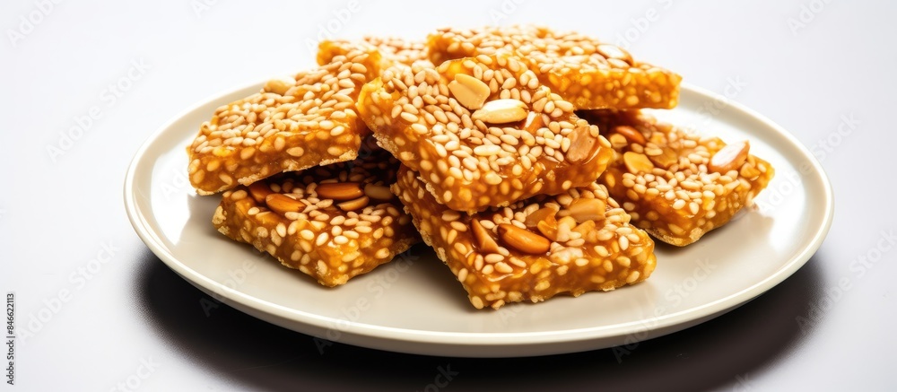 Til chikki, an Indian sweet treat made with jaggery and sesame ...