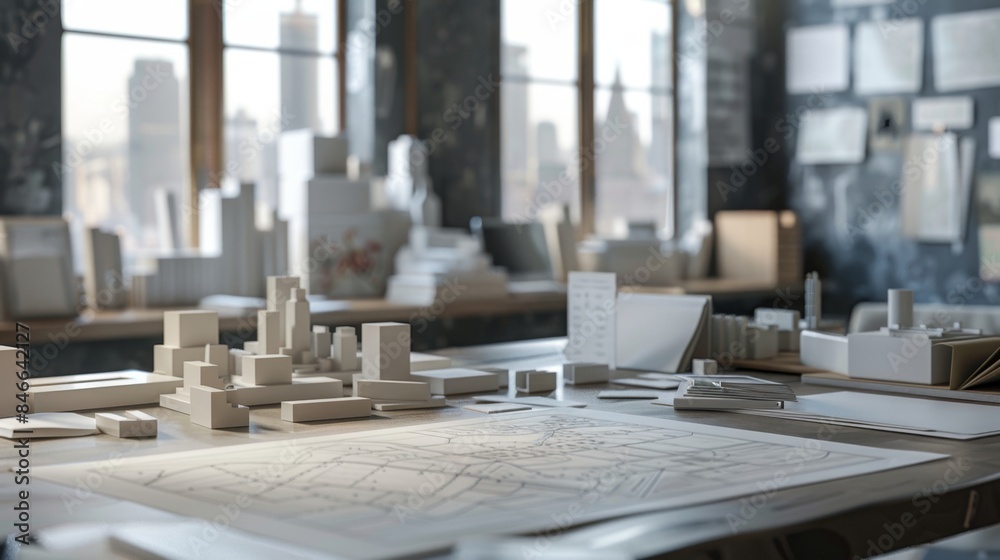 City Dreams Urban Planner's Office with Business Cards Zoning Maps and ...