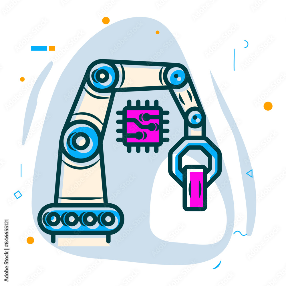 Autonomous Mobile Robots concept, Robotic arm doing object manipulation ...