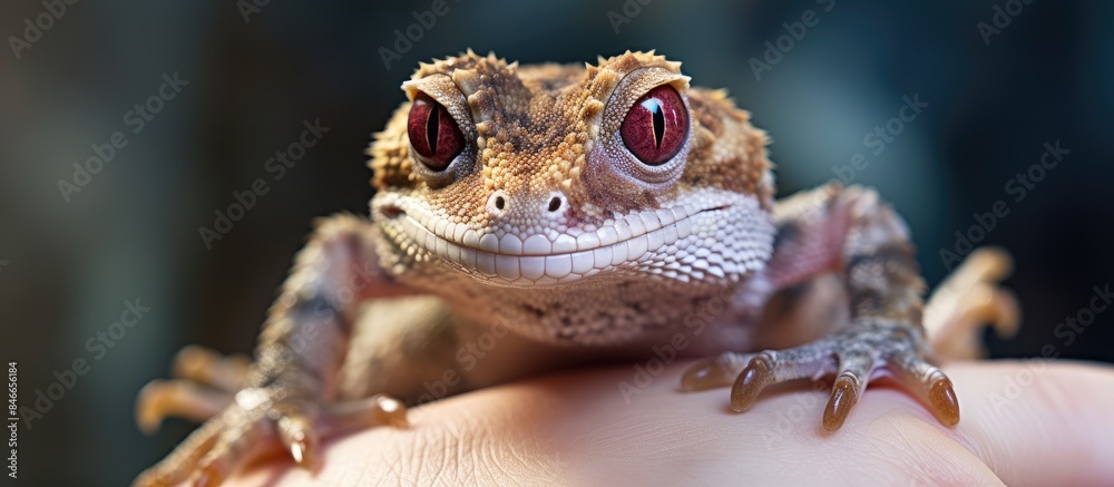 Exotic vet holding a Mediterranean house gecko, also known as the ...