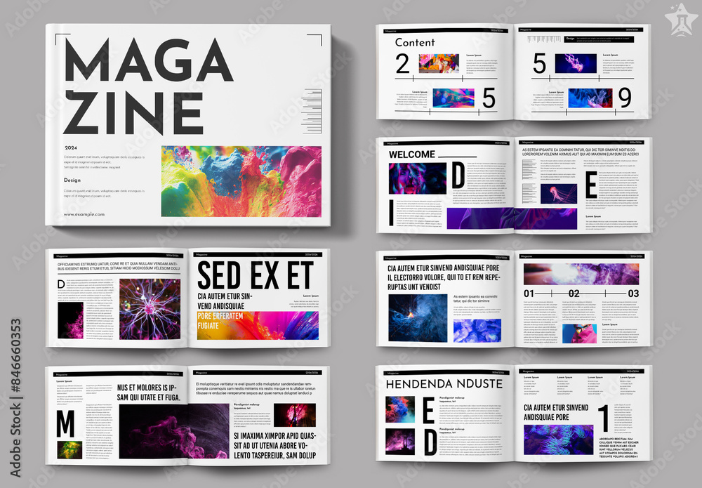 Simple Magazine Layout Stock Template | Adobe Stock