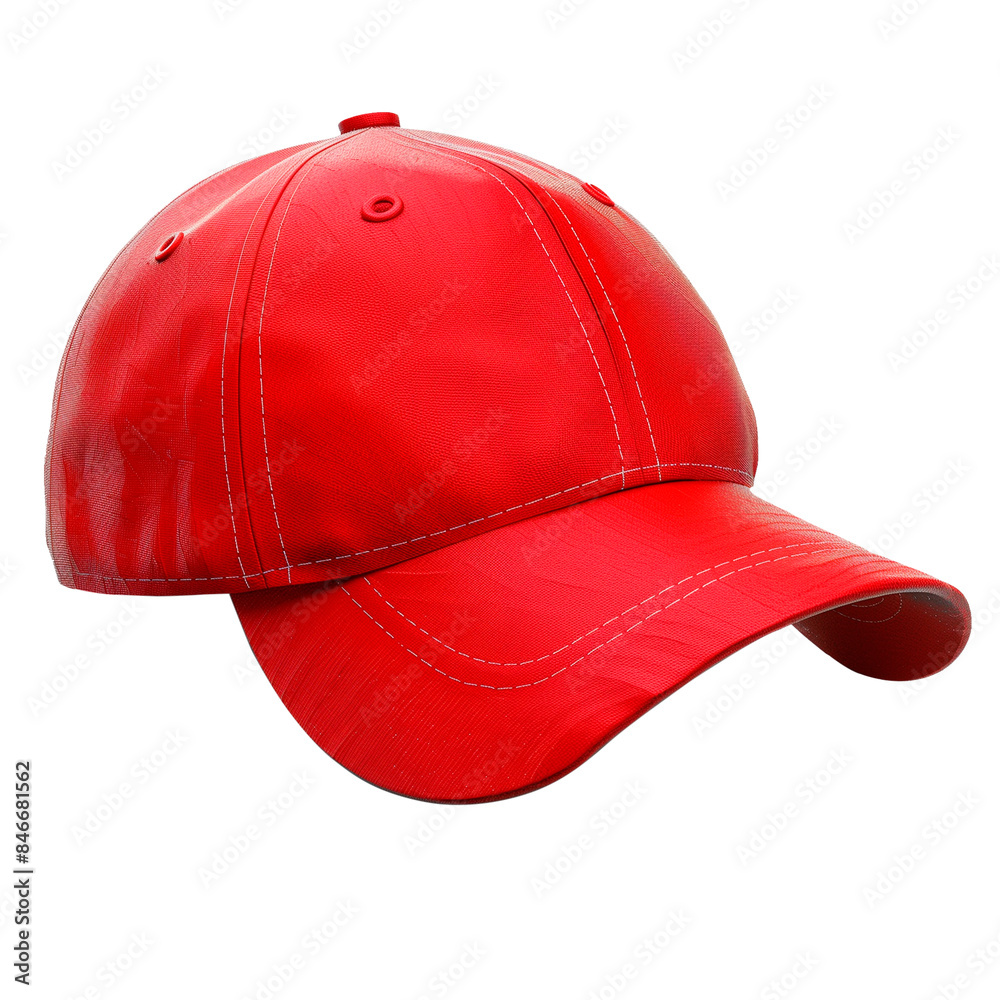 Red Baseball Cap with Transparent Background. Close-up of a red ...