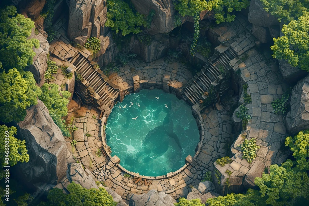 DnD Battlemap Bear Lair Battlemap-style - Misty Forest Clearing ...