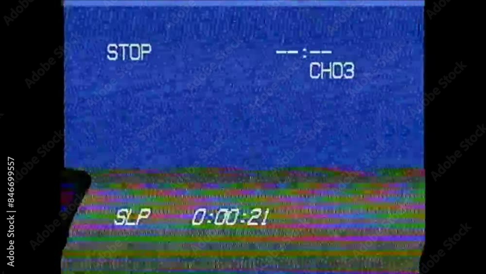 VHS Blue Screen - mp4 - Retro VHS Effect with Vintage Film Grain ...