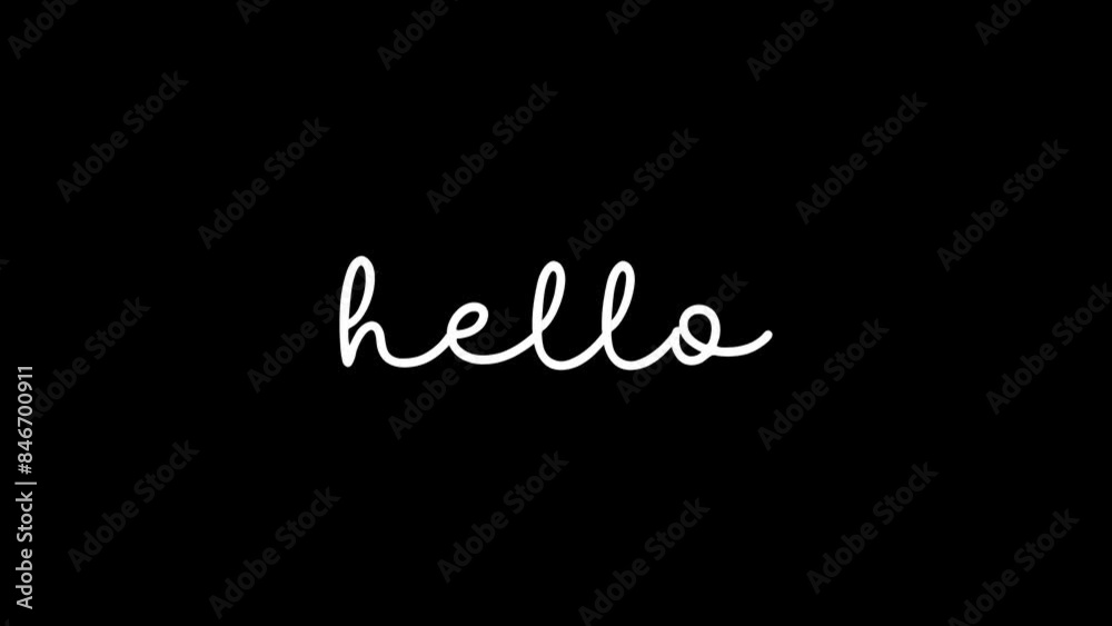 Hello Animated Text in white Color. Great for video introduction, 4K ...
