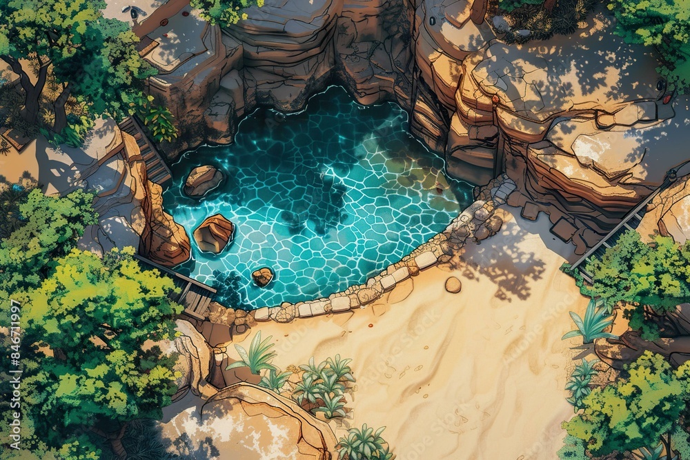 DnD Battlemap Desert Oasis Battlemap for DND FIling Status Scanner ...