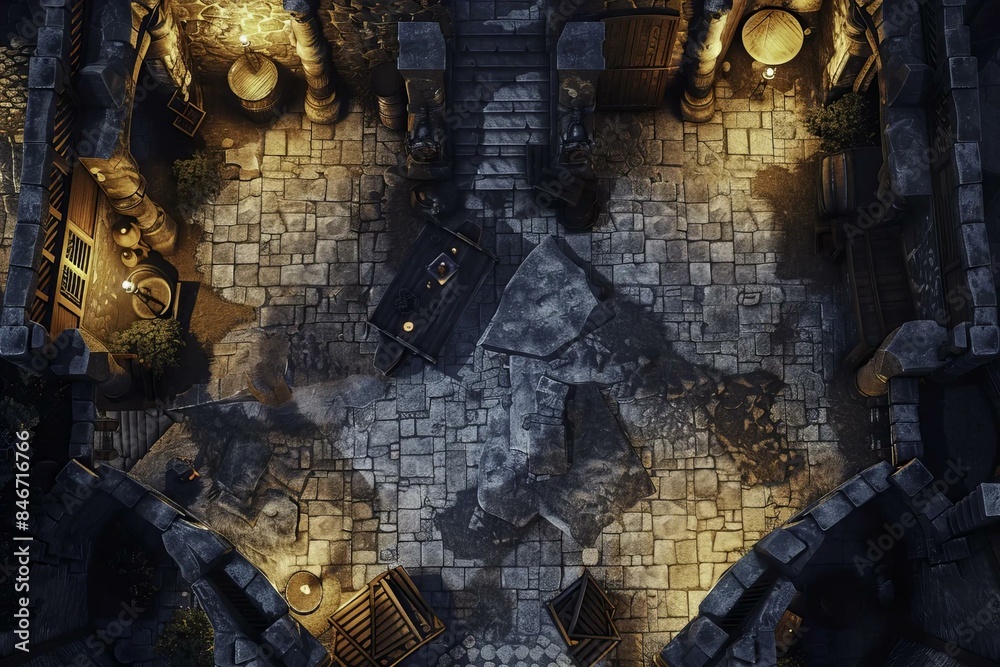 DnD Battlemap Dwarven Hall Battlemap - Detailed fantasy battle map ...