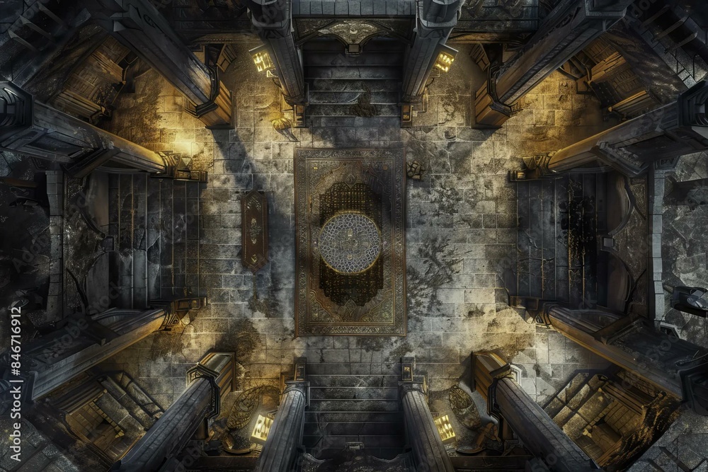 DnD Battlemap Dwarven Hall Battlemap Style. Stock Illustration | Adobe ...