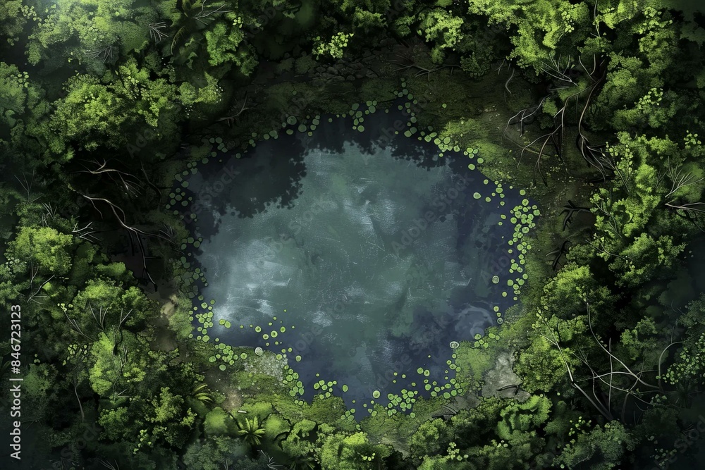 DnD Battlemap Ghostly Swamp: Mysterious Battle Map gbcacht of a ghostly ...