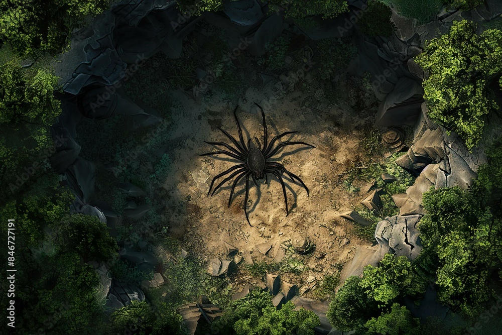 DnD Battlemap Giant Spider Lair - Ominous & Dark Forest Setting ...