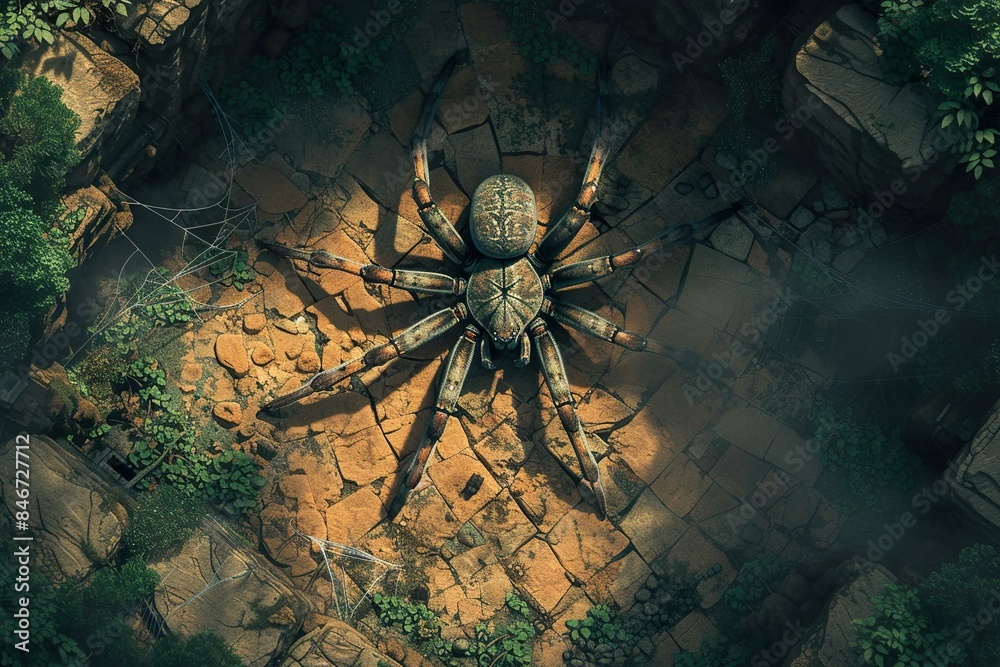 DnD Battlemap Giant Spider Lair. Sinister lair inhabited by monstrous ...