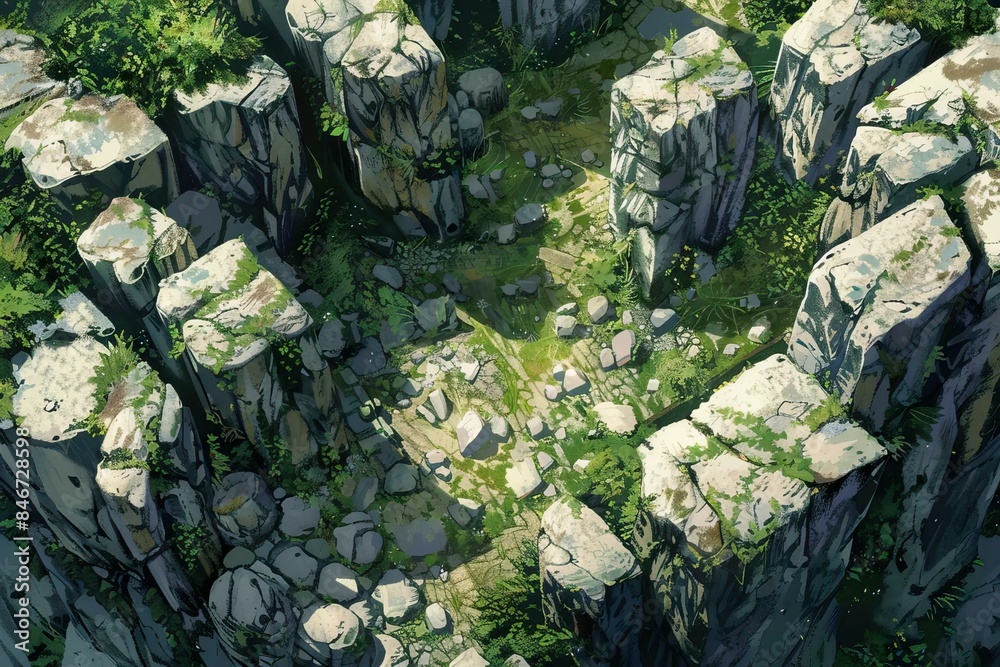 DnD Battlemap Giants Causeway Land of Colos, natural wonder. Stock ...