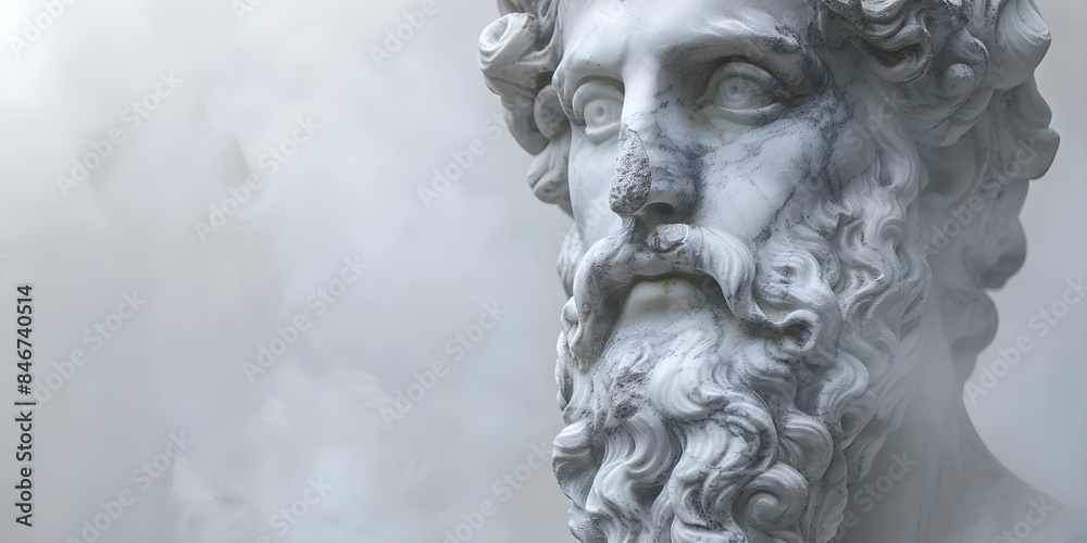 Marble statue of Zeus, the Greek god, also known as Jupiter in Roman ...