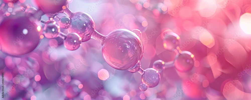 3D illustration depicting bonded atoms in a crystal lattice structure ...