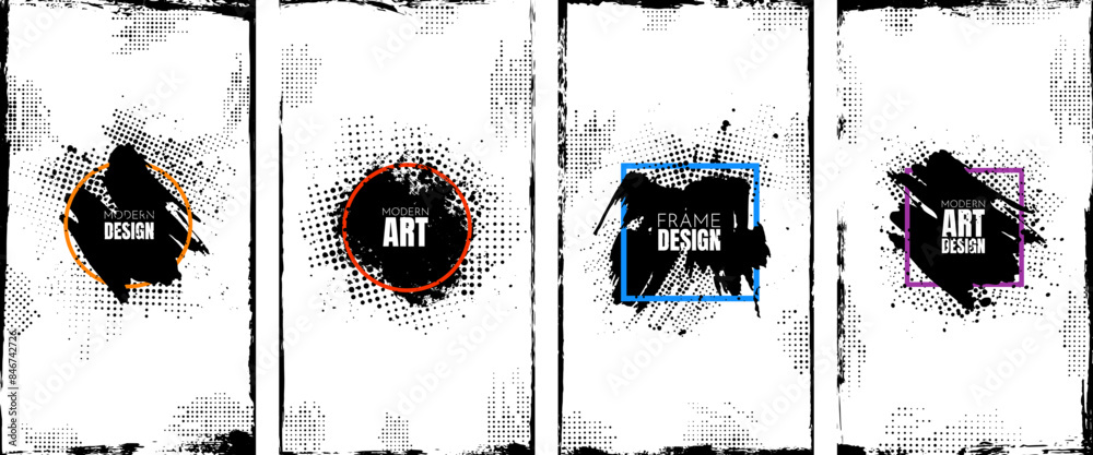 Vector illustration. Hand drawn borders, brush strokes elements. Messy ...