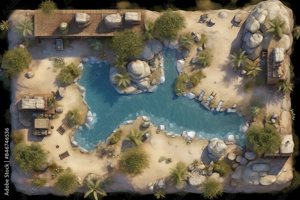 DnD Battlemap Lost Desert Oasis: Tranquil oasis hidden in desert ...