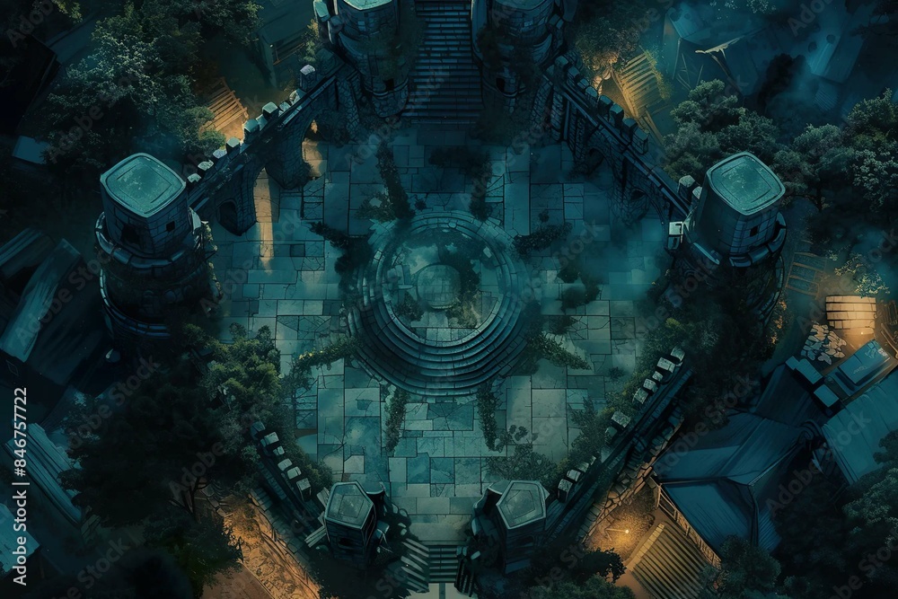 DnD Battlemap Moonlit Ruins Battlemap: A mysterious and ancient site ...